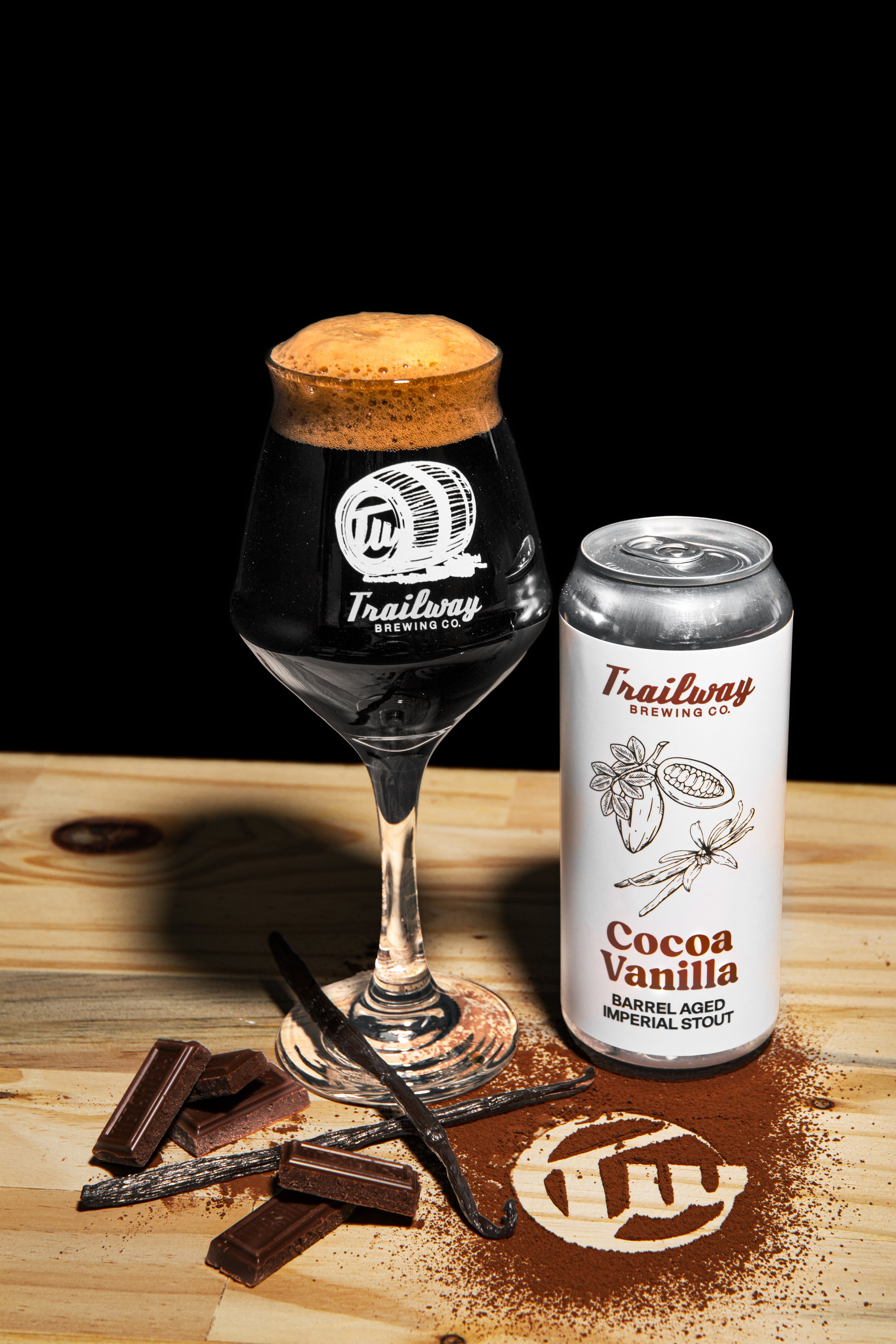 Cocoa Vanilla Barrel Aged Stout | Trailway Brewing Co.